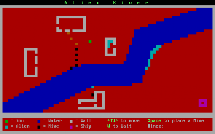 MS-DOS Spiel: Alien River (2017) – Retro